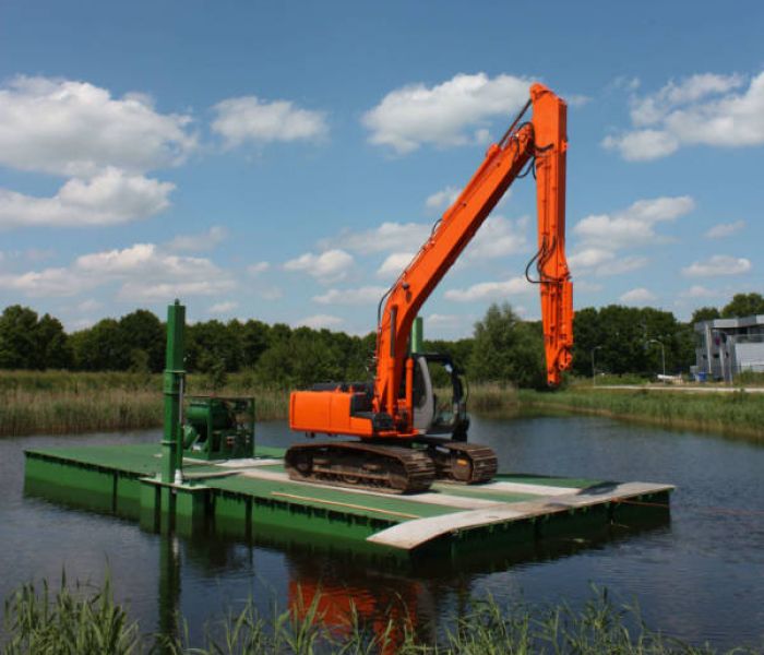 Pontoon Mounted Hiab Cranes – Inland Water Engineering Ltd